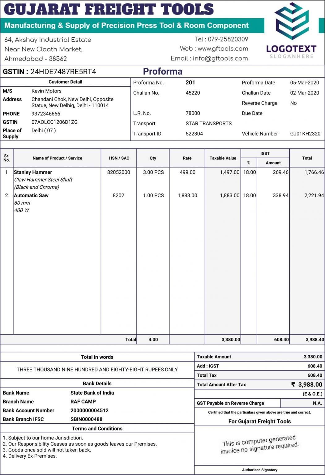 What is a Proforma Invoice? Format and Status under GST